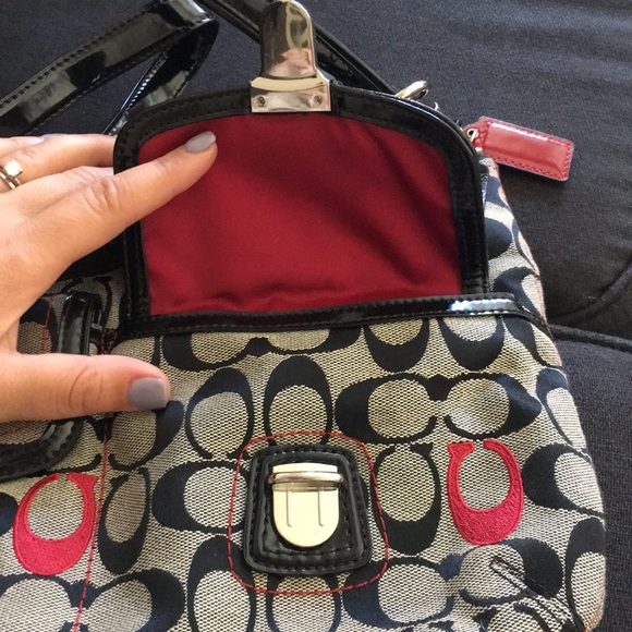 Coach | Bags | Red And Black Coach Bag | Poshmark